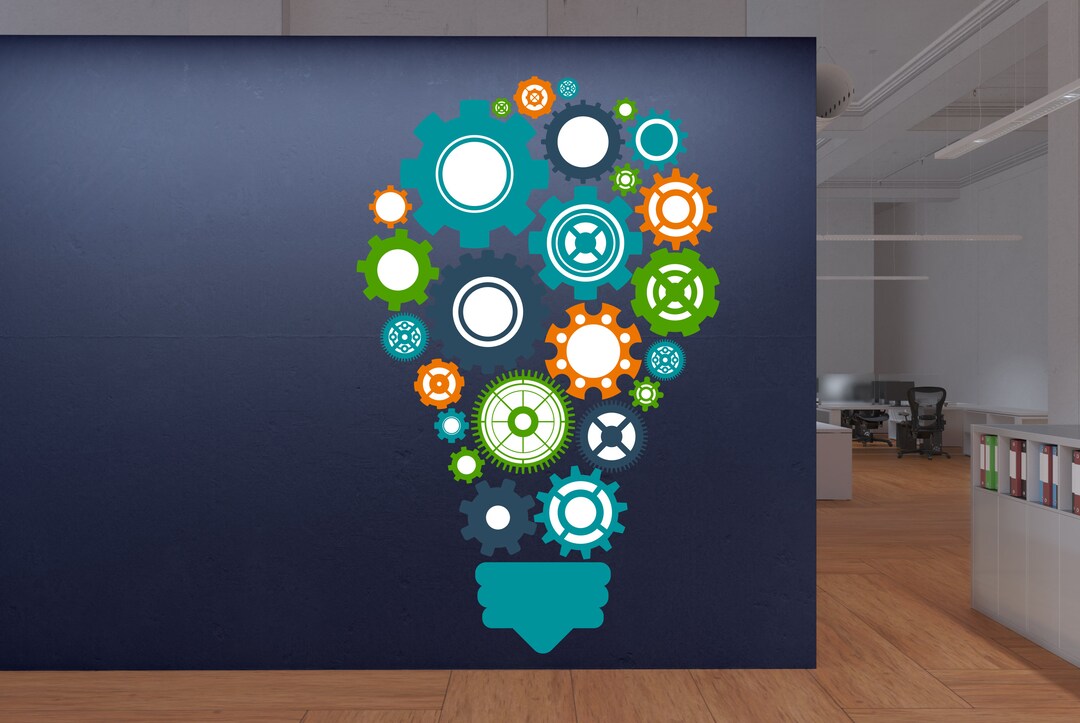 Smart Thinking – Brain Gear Wall Decal | Peel & Stick 1241EZ - Etsy