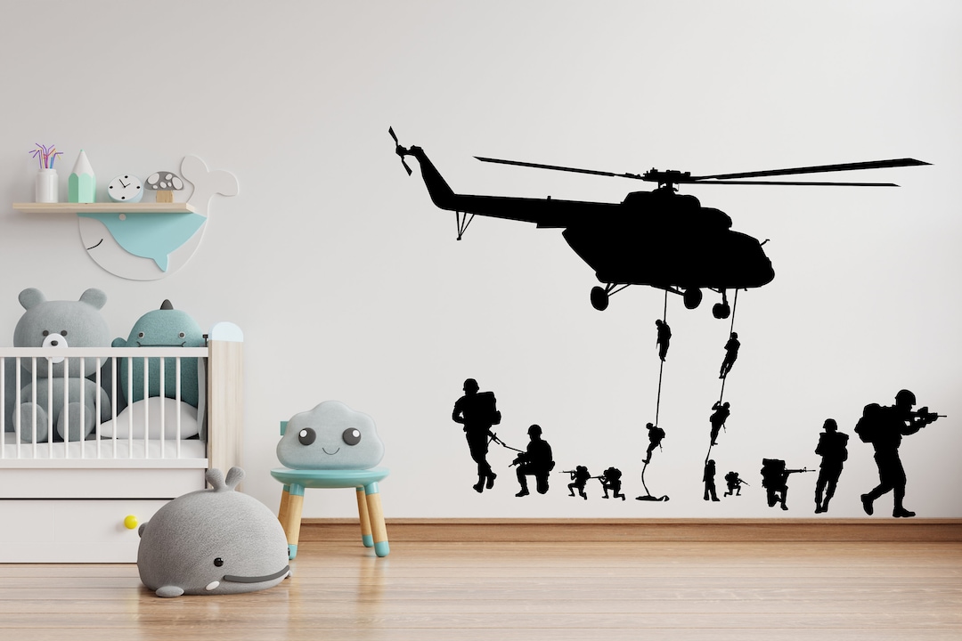 Military Wall Decals Helicopter Wall Decal Soldier Wall Decal Soldier ...