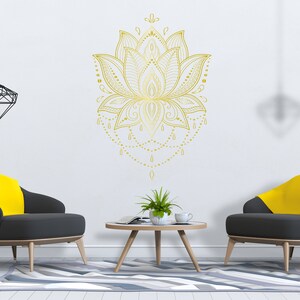 Lotus Wall Decal Lotus Flower Wall Decal Lotus Mandala Wall Decor ...
