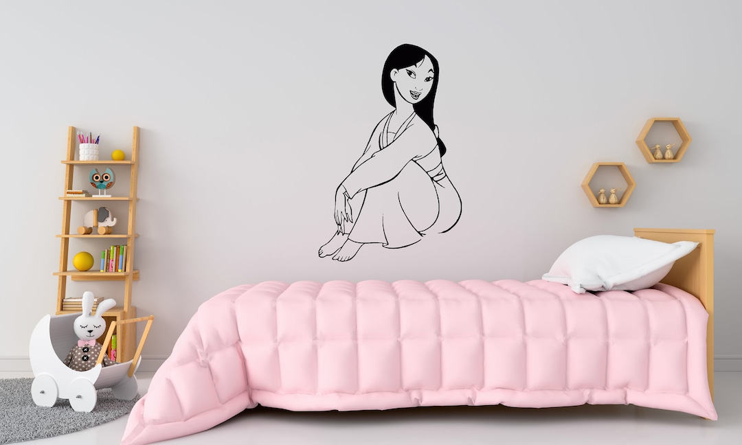 Princess Mulan Wall Decal Mulan Wall Decor Cartoon Wall Sticker Wall ...