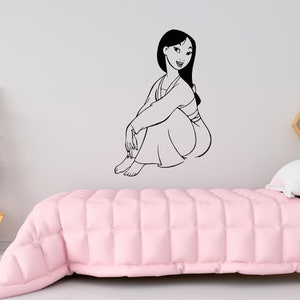 Princess Mulan Wall Decal Mulan Wall Decor Cartoon Wall Sticker Wall ...
