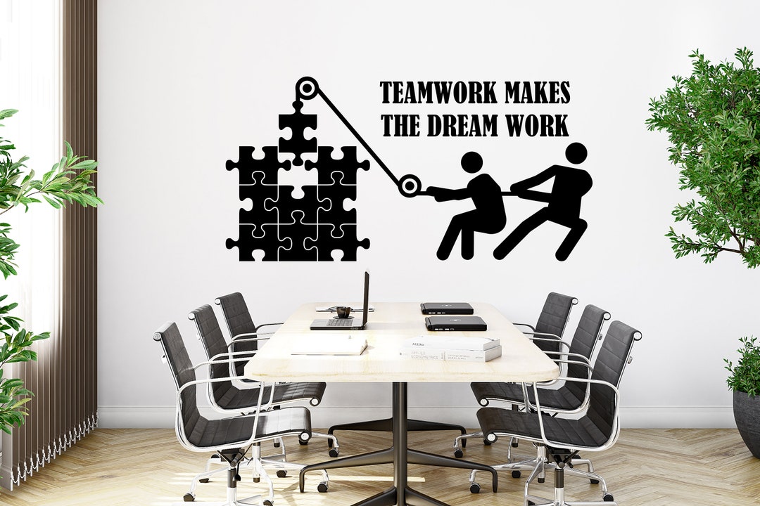 Teamwork Wall Decal, Office Wall Decal, Office Wall Decor, Puzzle Wall ...