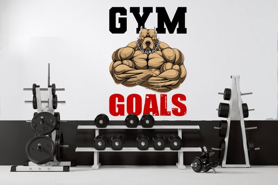 Gym Goals Gym Dog Fitness Quotes Stickers Dog Fitness Wall Art - Etsy