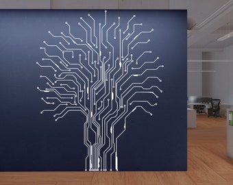Technology Wall Decal Circuit Board Side Wall Sticker STEM - Etsy
