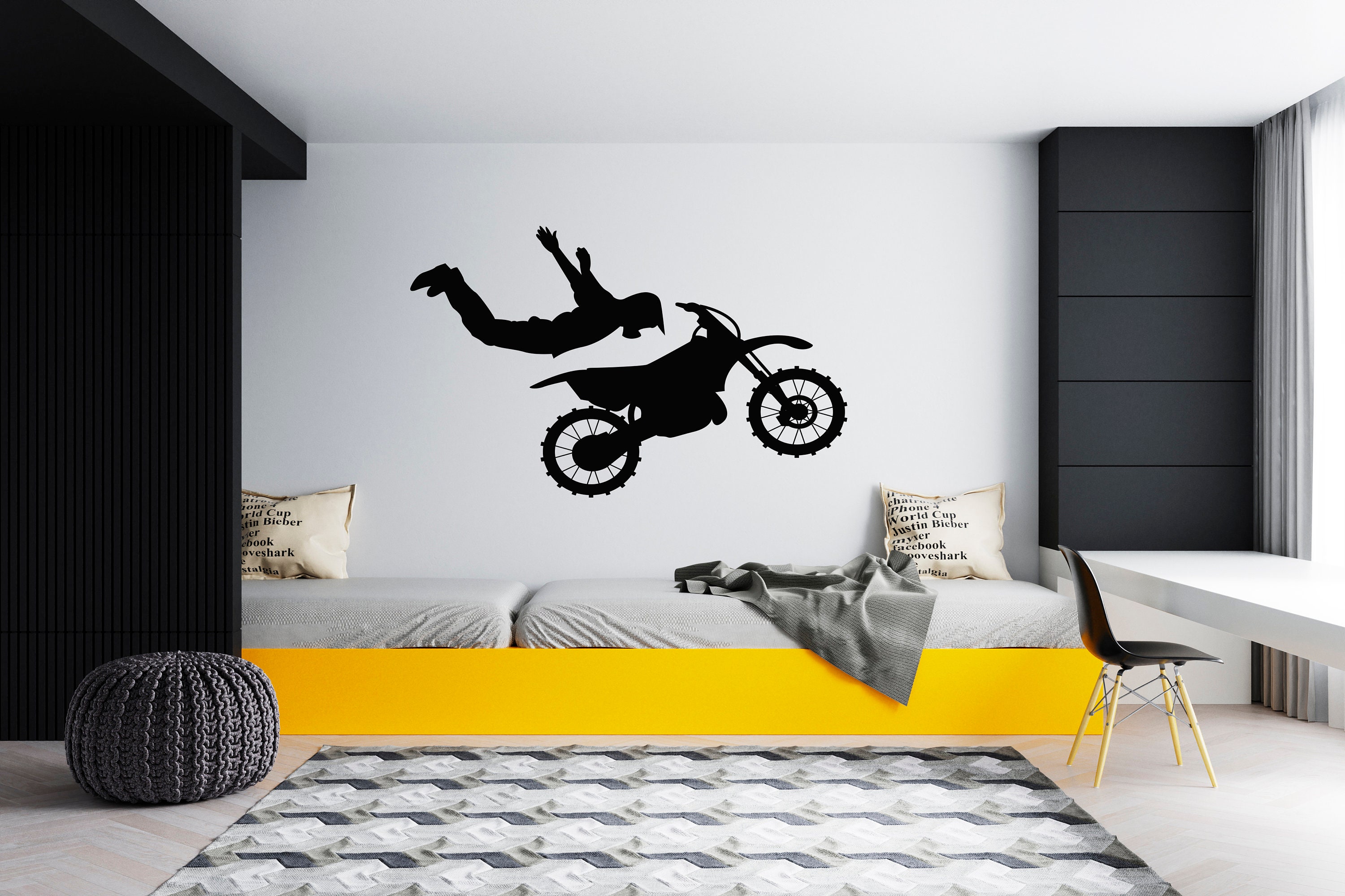 Motocross pared calcomanía dirt bike rider pared pegatina | Etsy