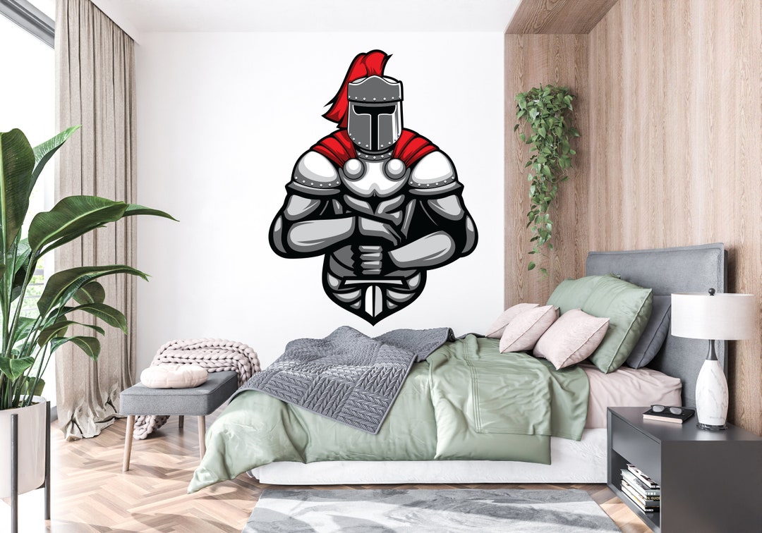 Knight Wall Decal Knight Wall Art Warrior Wall Decals Knight Decor Wall ...