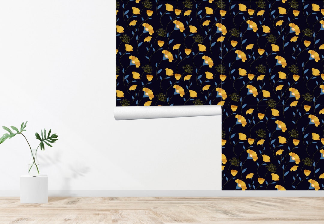 Floral Wallpaper Flower Wallpaper Floral Fabric Seamless Floral Wall ...