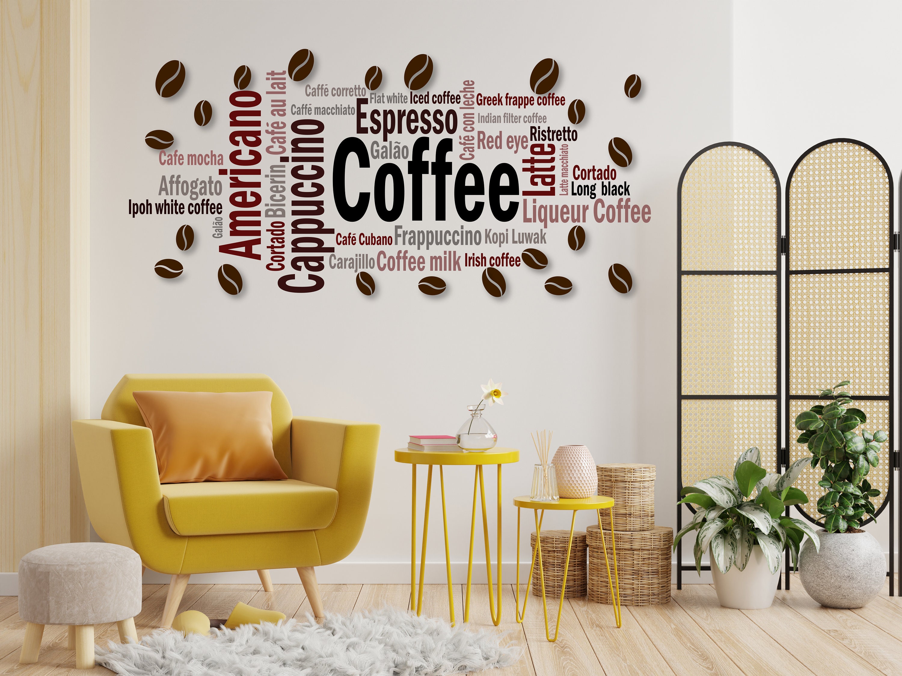 Coffee Shop Wall Decor, Coffee Shop Wall Art Decal, Coffee Vinyl ...