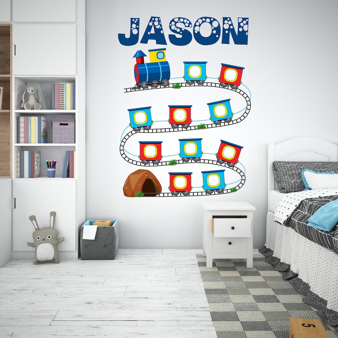 Personalized Name Railroad Track Wall Vinyl Stickers Train Track Wall ...