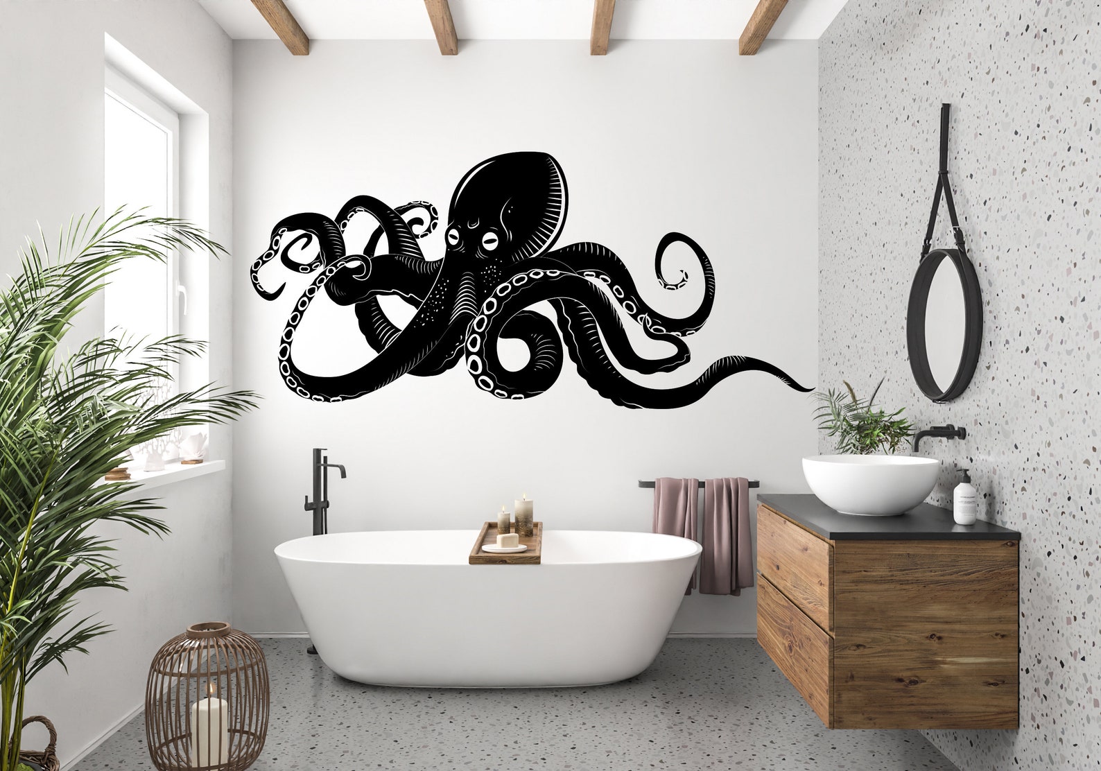 Octopus Wall Decor Octopus Wall Decals Tentacles Wall Art | Etsy