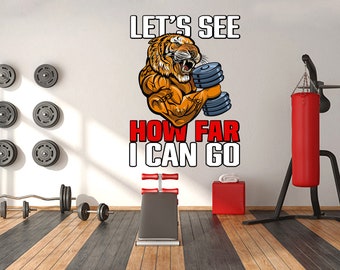 Lion Gym Wall Decal - Etsy