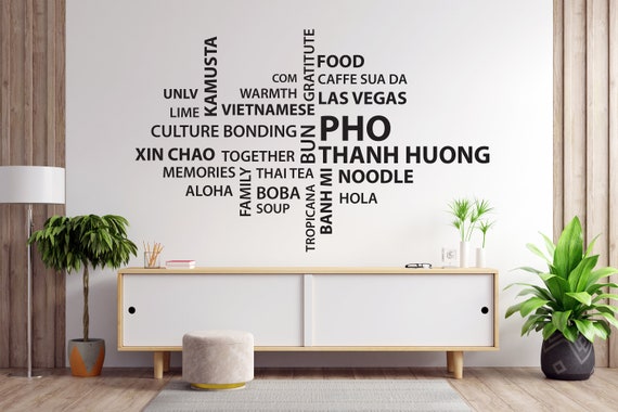 Word Cloud Custom Decal Custom Words Wall Decal for Restaurant - Etsy