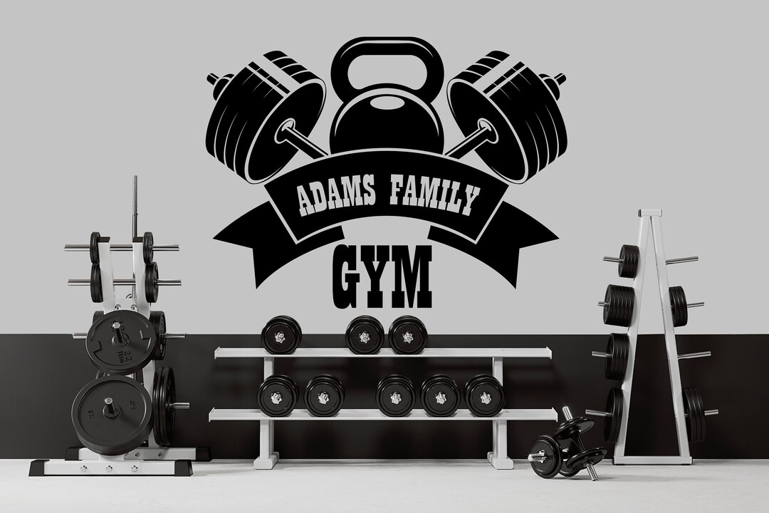Family Custom Name Gym Wall Decal Fitness Personalized Gifts Women ...