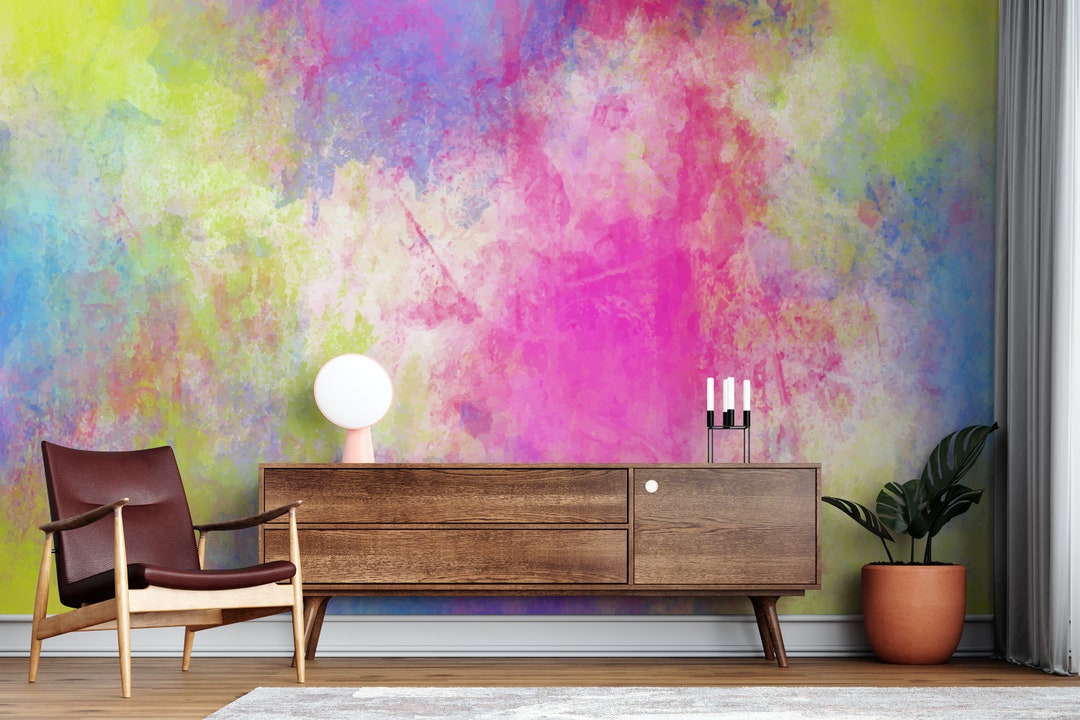 Colorful Wallpaper Minimalist Mural Wall Decor Modern Art Room Mural ...