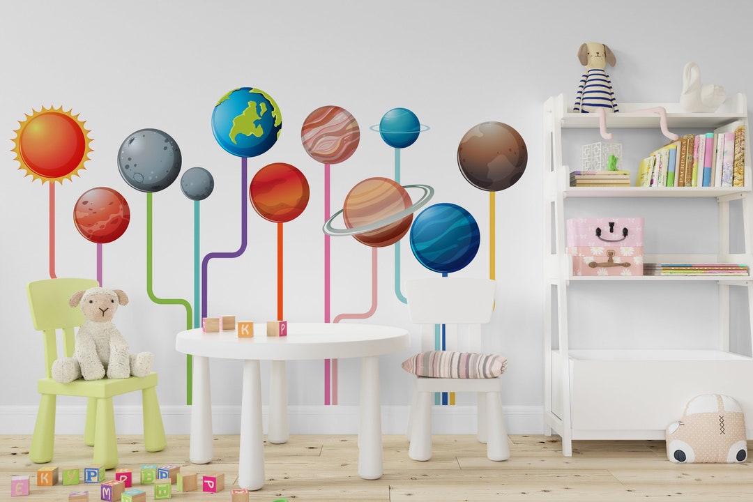 Planet Wall Stickers, Solar System Wall Stickers Decal, Space Wall ...