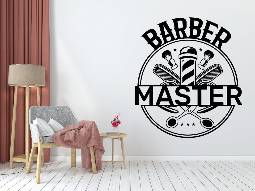 Barber Wall Decal, Barber Wall Decal, Barbershop Wall Decor, Custom ...