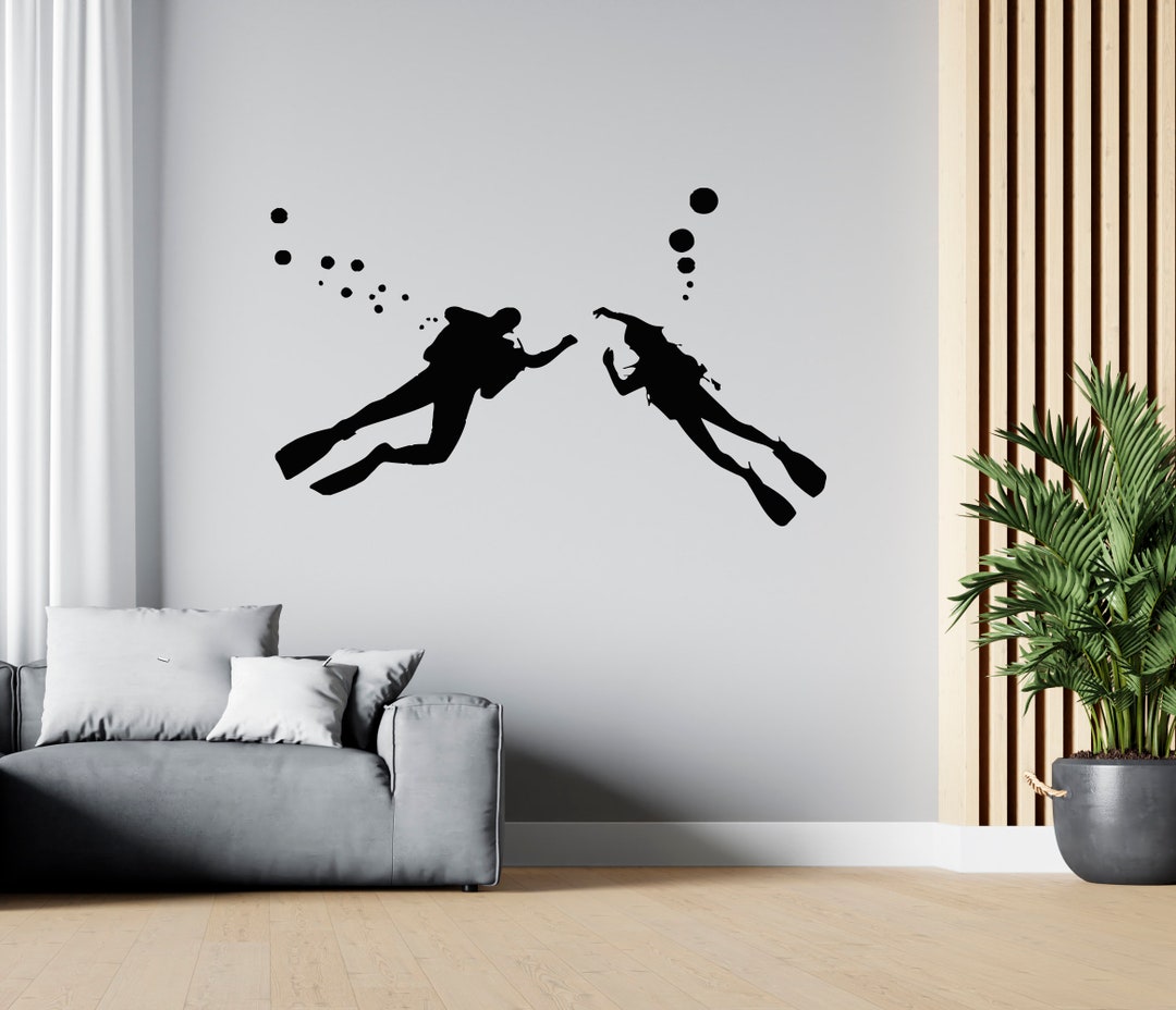 Scuba Diving Wall Decal Scuba Diving Wall Art Diver Wall Sticker SG1351 ...