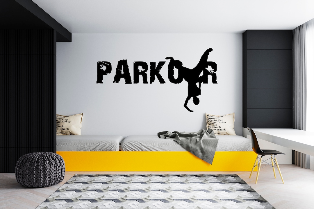 Parkour Wall Decal Silhouette Free Running Wall Sticker SG1532 - Etsy