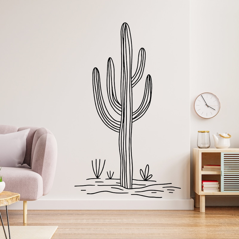 Large Cactus Wall Decal - Etsy