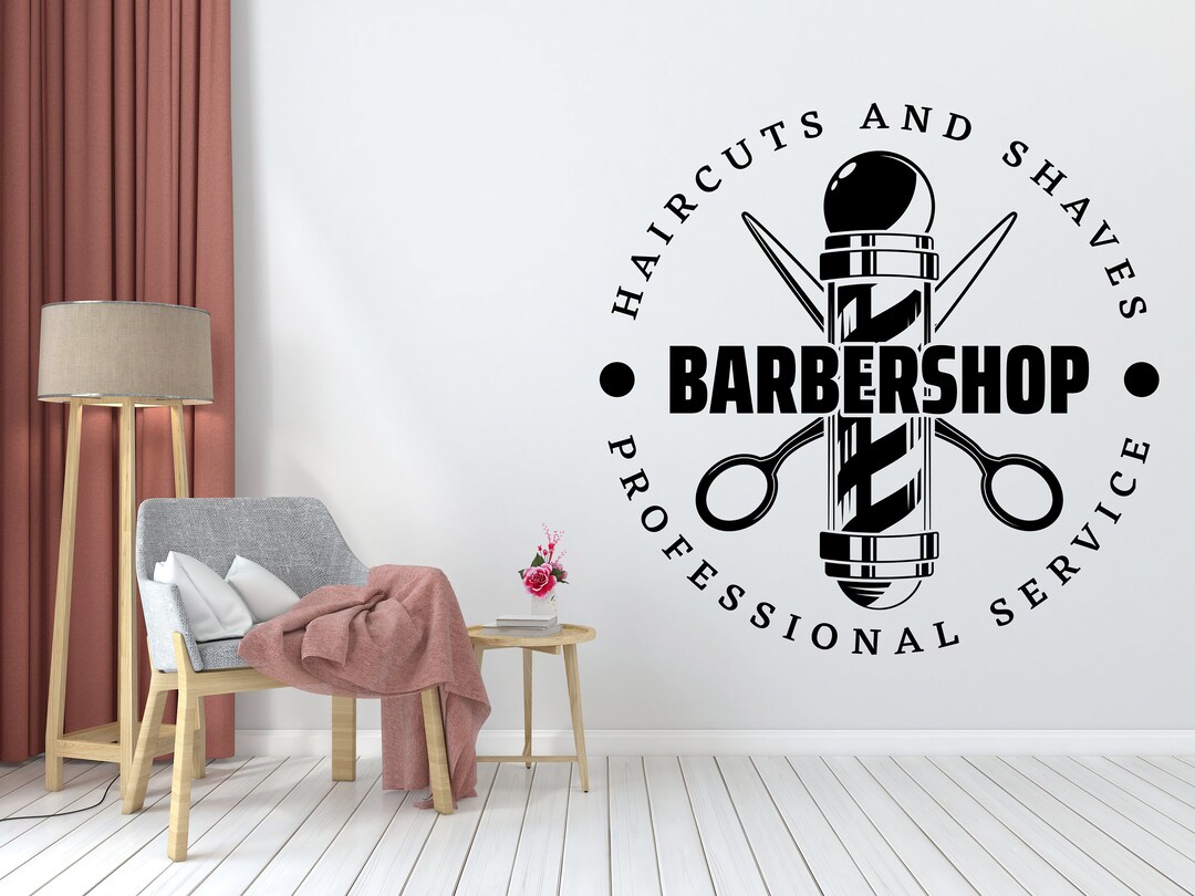 Barber Wall Decal, Barber Wall Decal, Barbershop Wall Decor, Custom ...