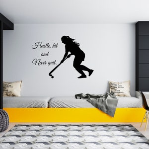Field Hockey Girl Wall Decal Field Hickey Wall Sticker Field Hockey ...