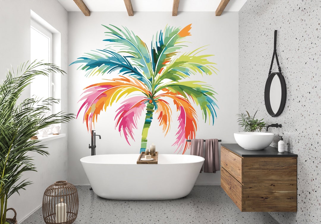 Palm Wall Decal, Palm Wall Vinyl Sticker Decal, Palm Wall Decoration ...