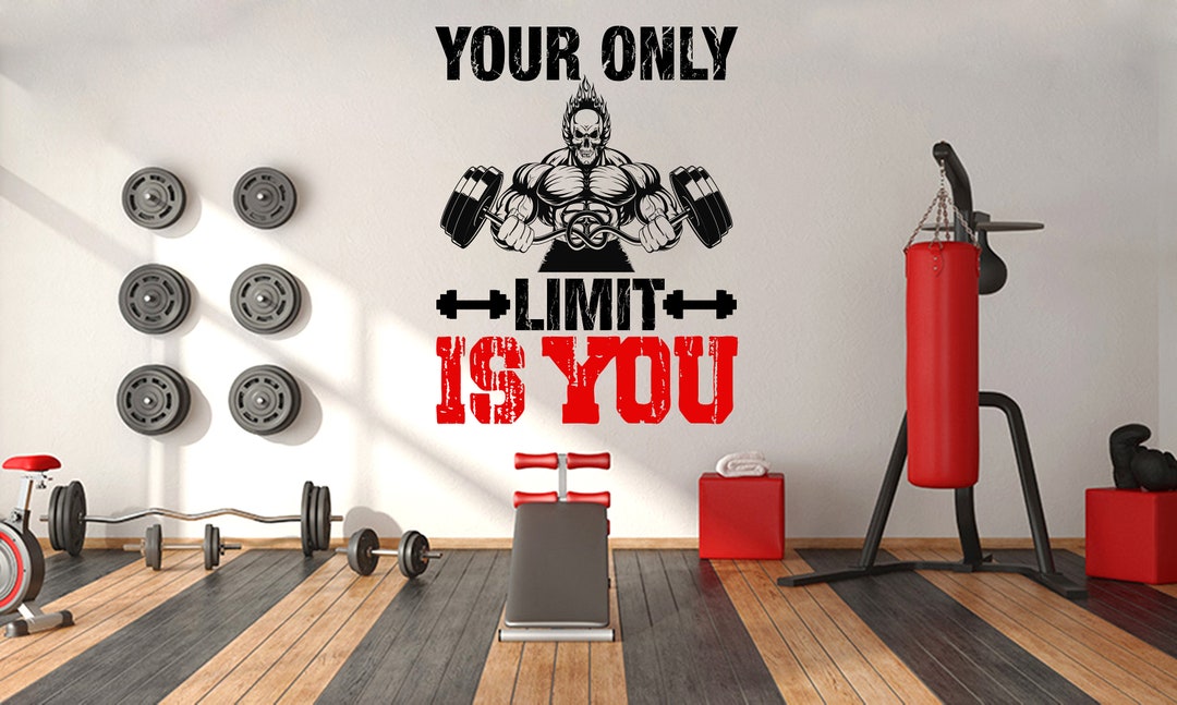 No Limits – Gym Motivation Wall Decal | Peel & Stick 250EZ - Etsy