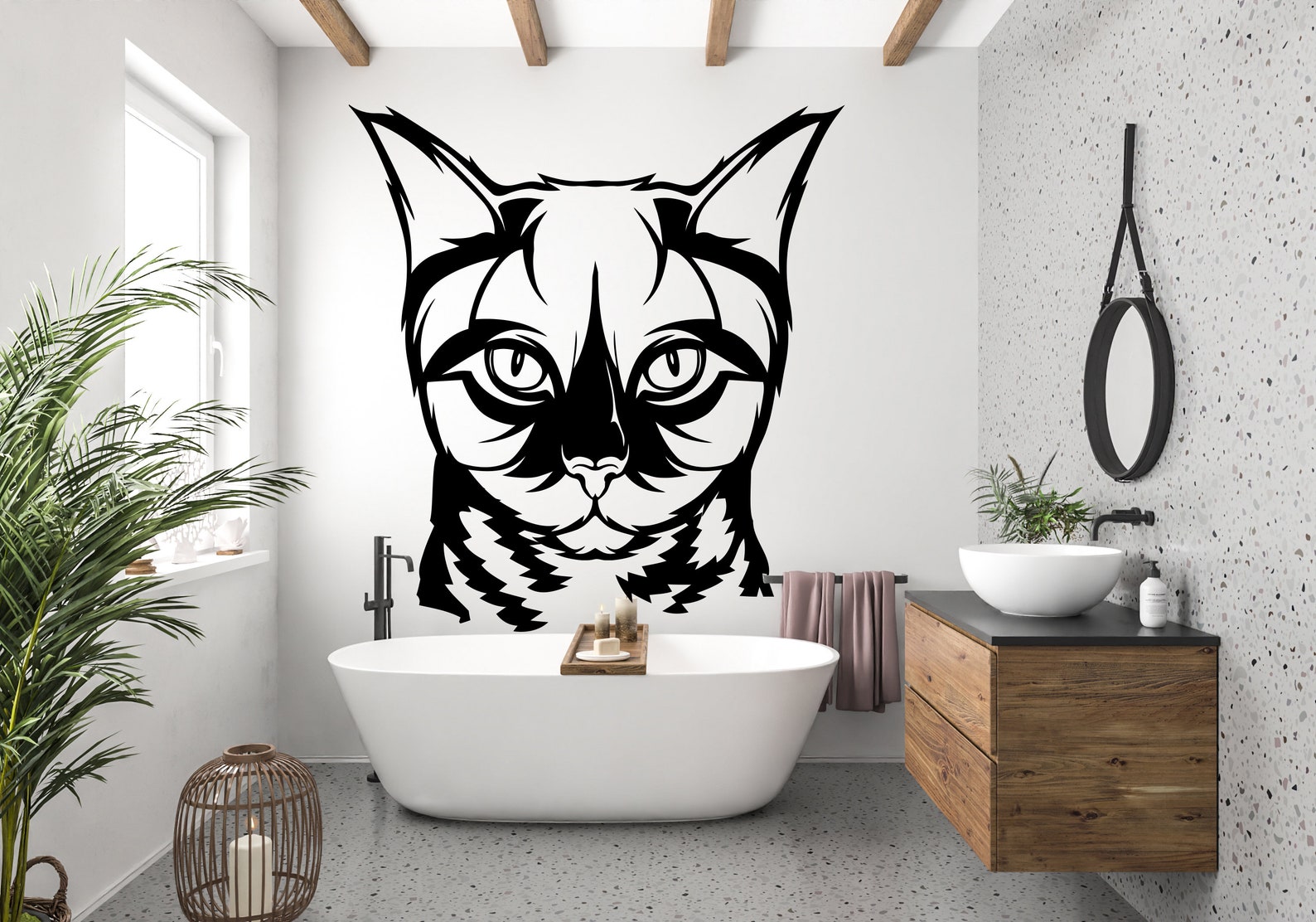 Cat Wall Decal Cat Wall Art Cat Wall Decor Cat Wall Sticker - Etsy