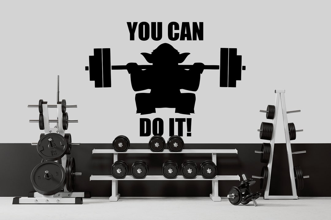 Star Wars Yoda Gym Wall Decal - Fitness Wall Art Sticker 1417EZ - Etsy