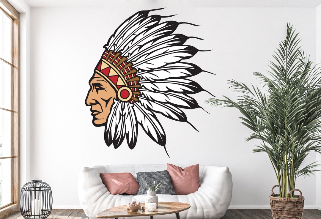 Native American Indian Wall Decal Native American Wall Art DIY Native ...