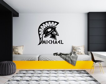 Personalized Spartan Shield Wall Decal Spartan Warrior Wall Decor ...