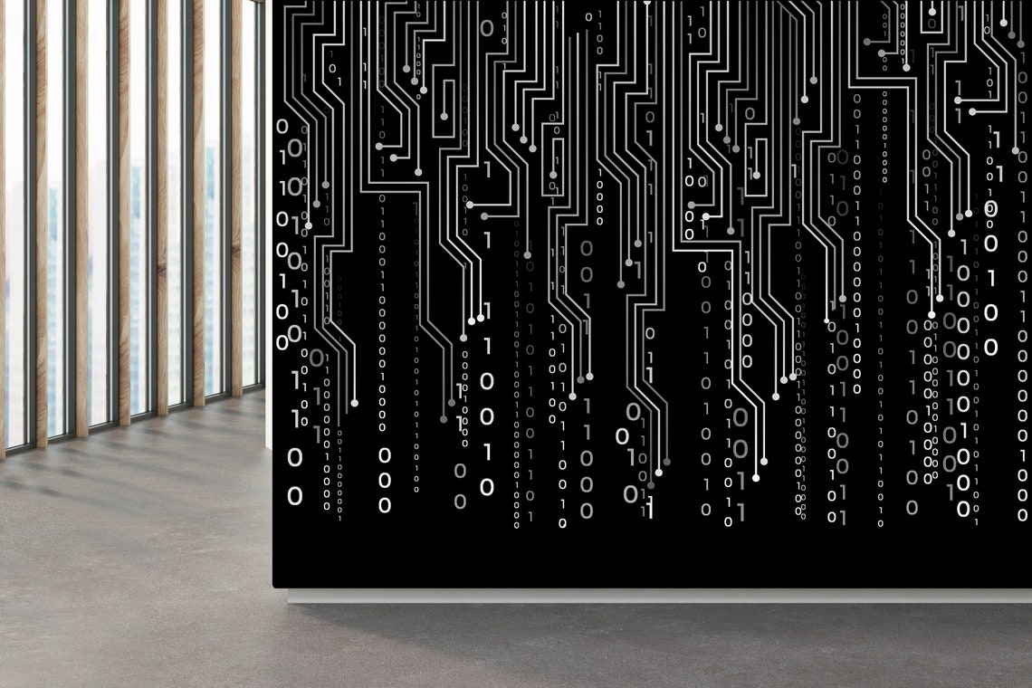 Circuit Board Binary Code Wall Decal Technology Vinyl Wall - Etsy
