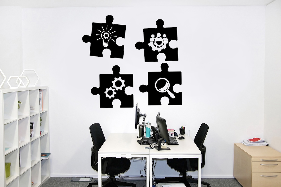 Puzzle Wall Decal, Office Wall Decal, Office Wall Decor, Office Decals ...