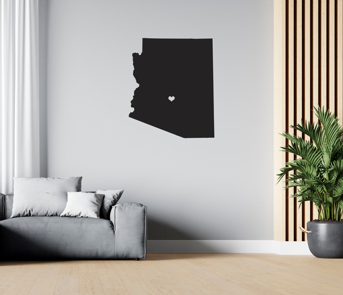 ARIZONA US Map Wall Decal USA State Wall Decal Map Wall Sticker Sg 1037 ...