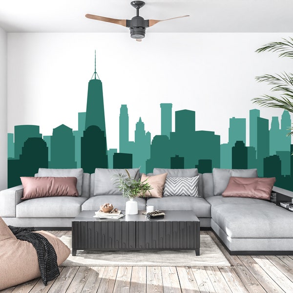 New York City Scape Wall Decal - Etsy