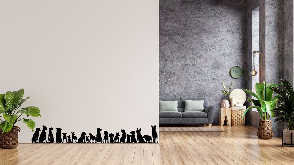Dog Silhouette Wall Decal, Pet Lover Decor 854SE - Etsy