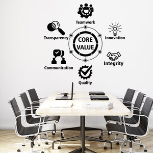 Core Value Wall Decal, Office Wall Decal, Office Wall Decor, Office ...