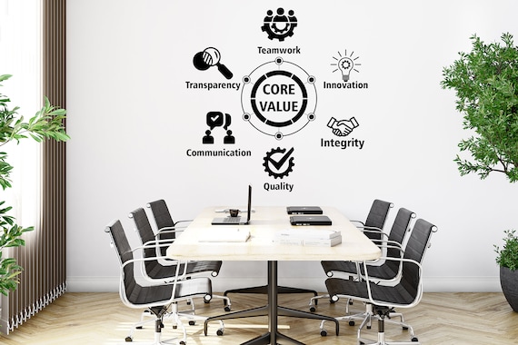 Core Value Wall Decal Office Wall Decal Office Wall Decor - Etsy