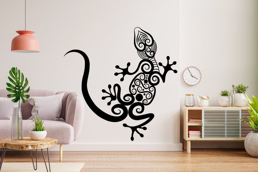 Lizard Wall Decal, Lizard Wall Art, Lizard Wall Decor Animal Art, Wall ...
