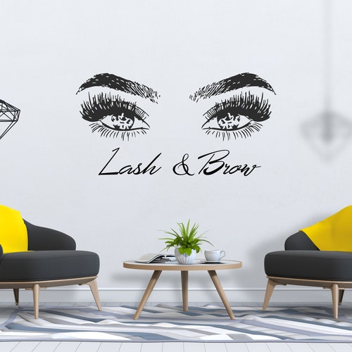 Eyelashes and Eyebrows Wall Decal Lashes and Brows Window - Etsy