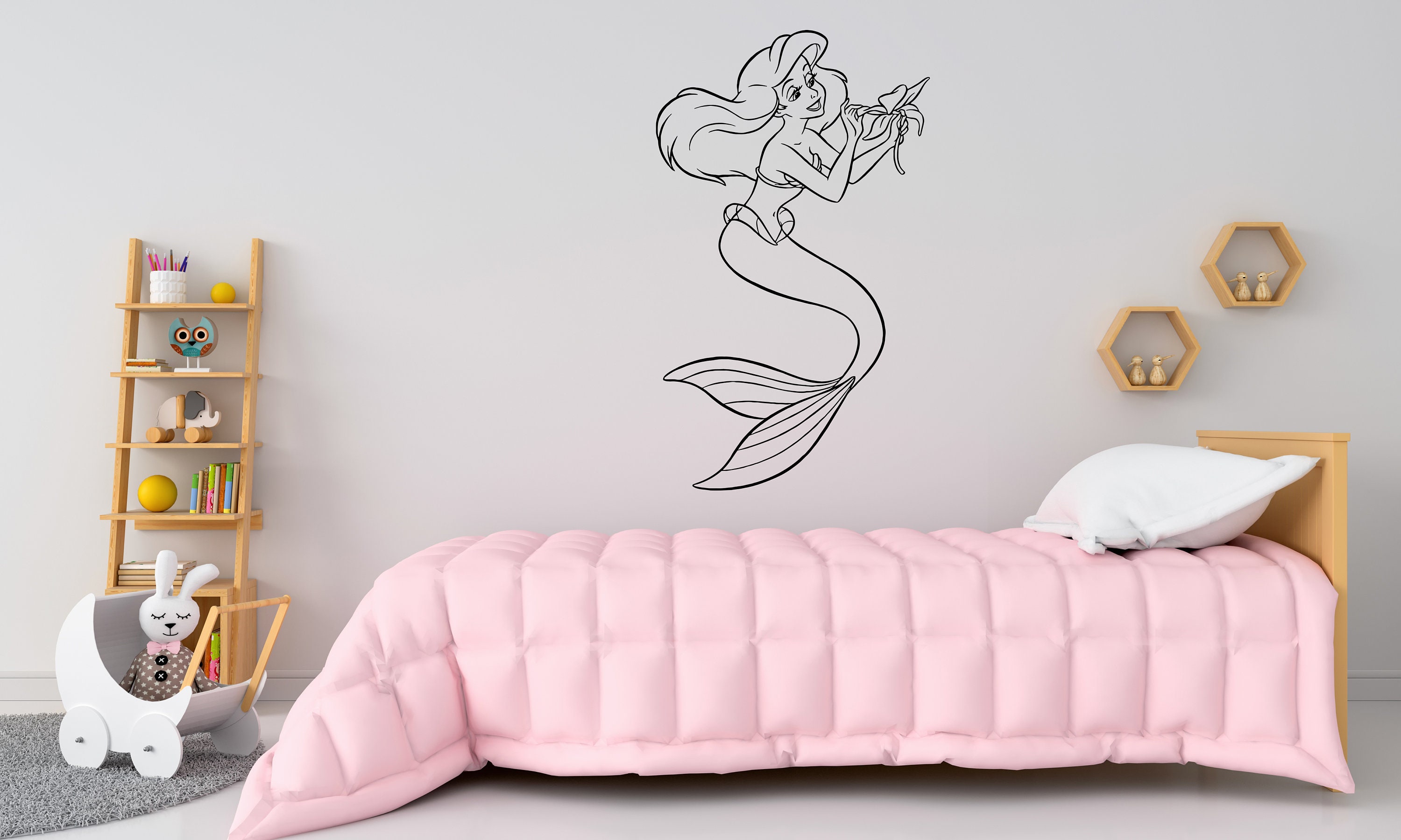 Princess Ariel Wall Decal Little Mermaid Wall Decor Cartoon Wall ...