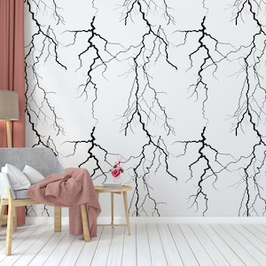 Lightning Wallpaper Lightning Wall Decal Lightning Fabric Wallpaper ...