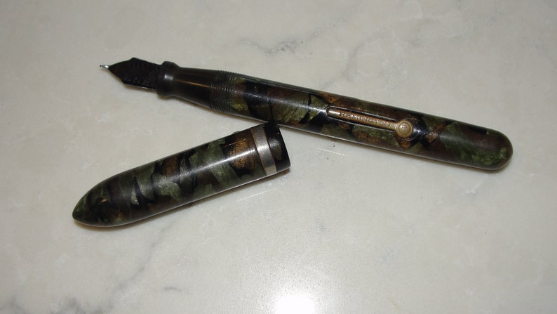 C. 1930's "remington" Fountain Pen in Marbled Green/ Brown/ Black - Etsy