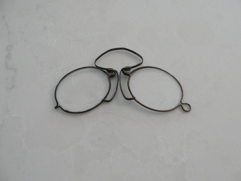 1800's Antique Pince-nez Nose Rest Oval Eyeglasse / Spectacles Brass ...