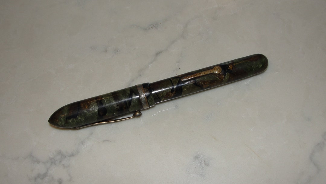 C. 1930's "remington" Fountain Pen in Marbled Green/ Brown/ Black - Etsy