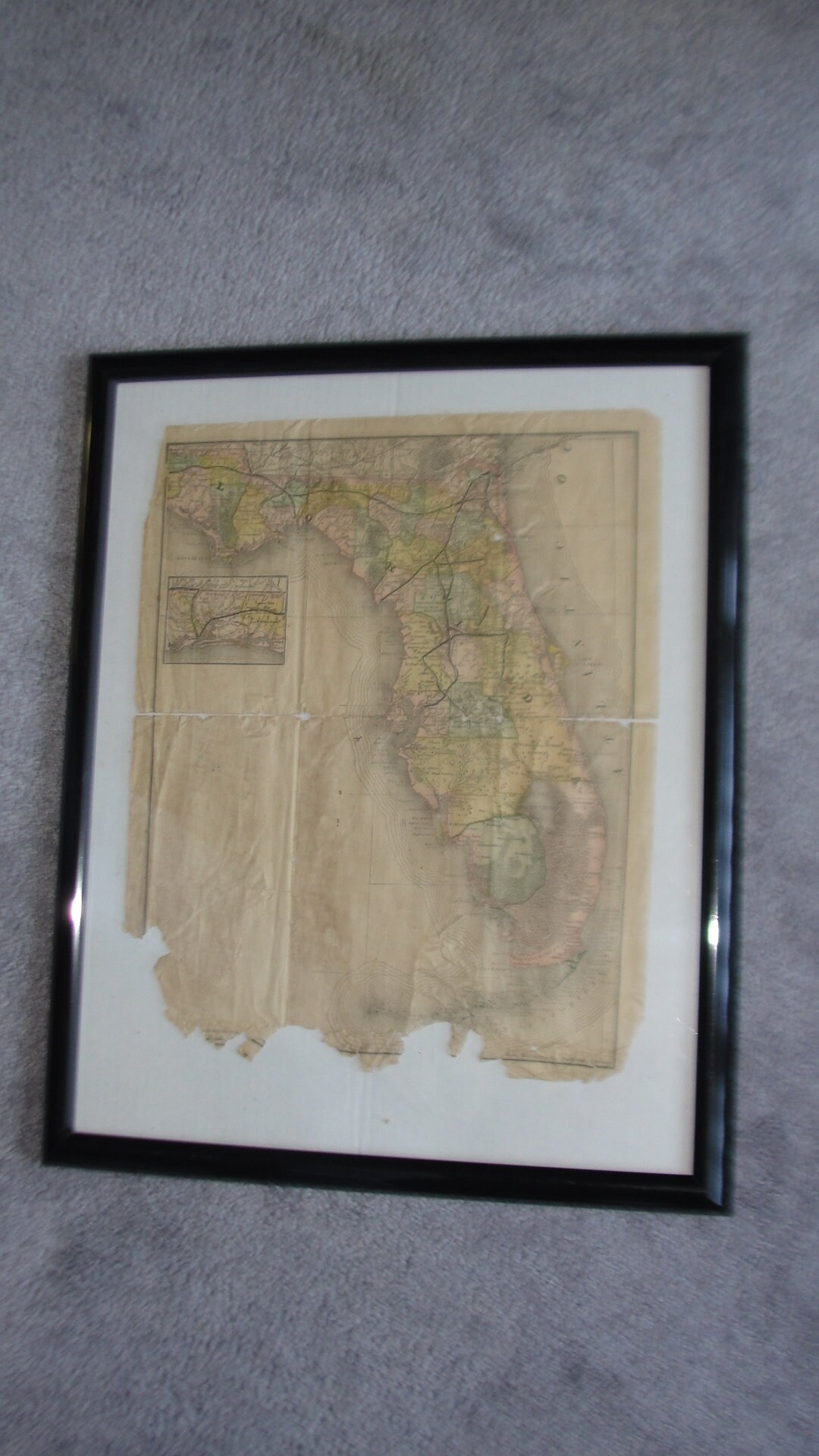 Mid-late 1800's Colored Lithograph Map Florida - "rand, Mcnally & Co ...
