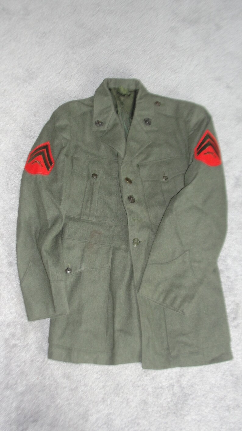 Original-us Marine Corp USMC Corporal's Green Wool Winter Service ...