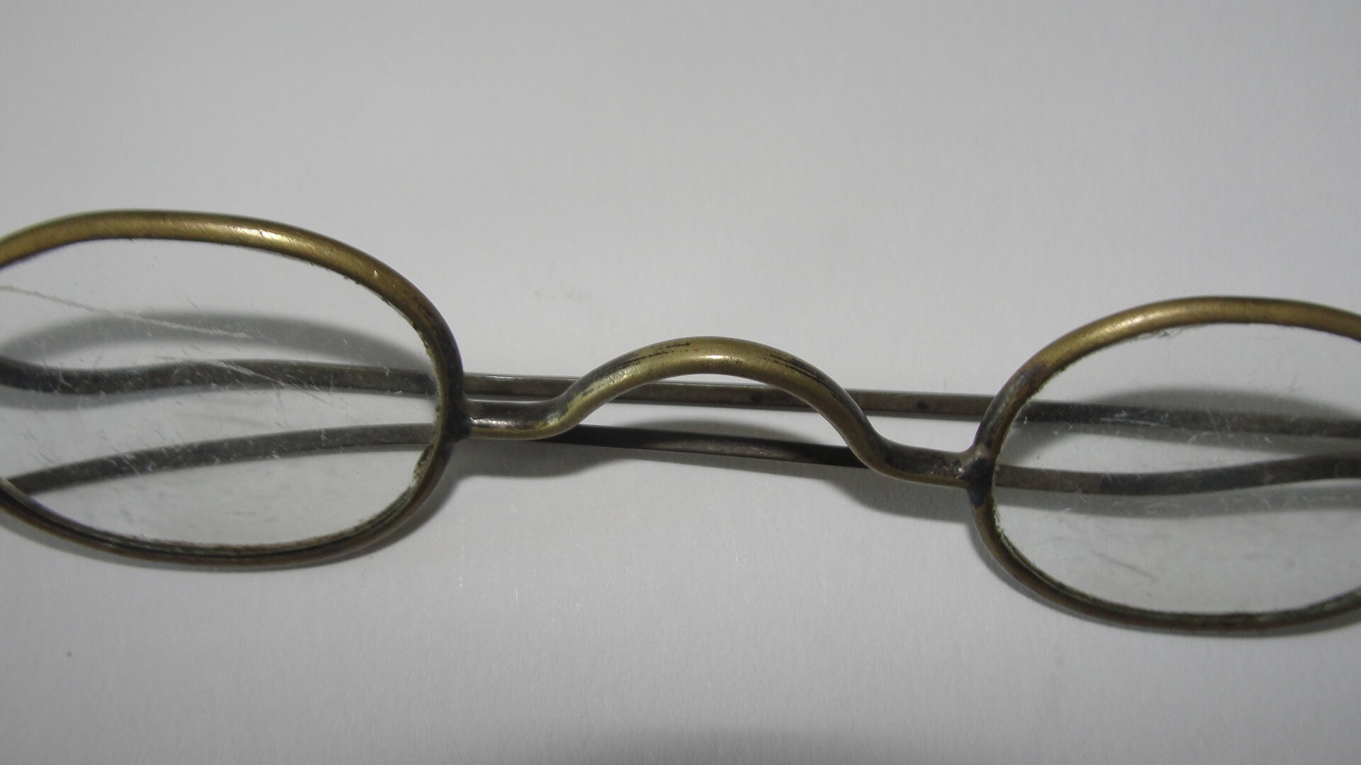 Late 1700's Early 1800's Antique wire-rim Oval Lens Reading Glasses ...