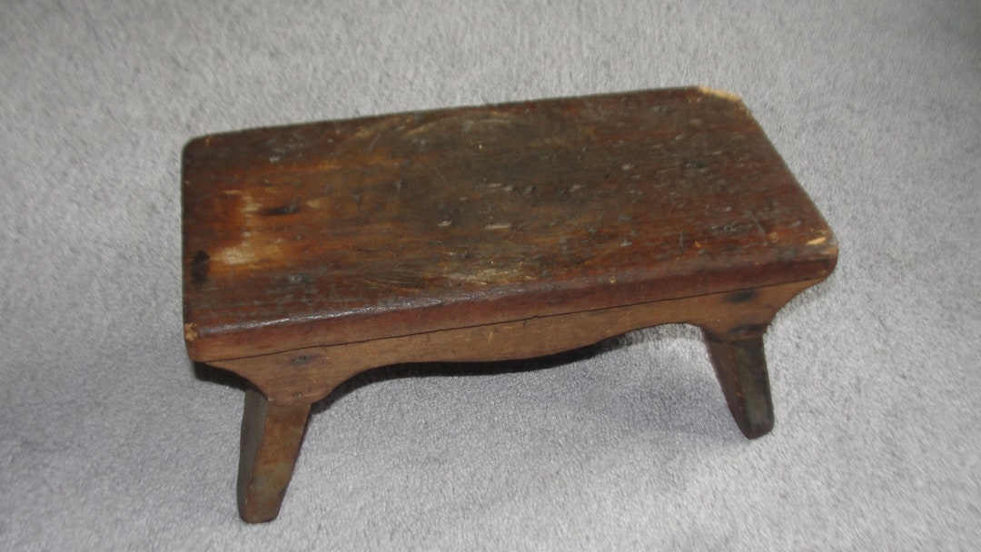 Antique Handmade Natural Patina Small Wood Foot Stool - Etsy