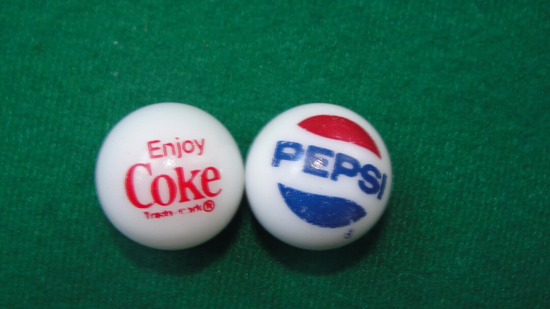 Two Vintage Ceramic Advertising Marbles - "pepsi" & "enjoy Coke" - Etsy